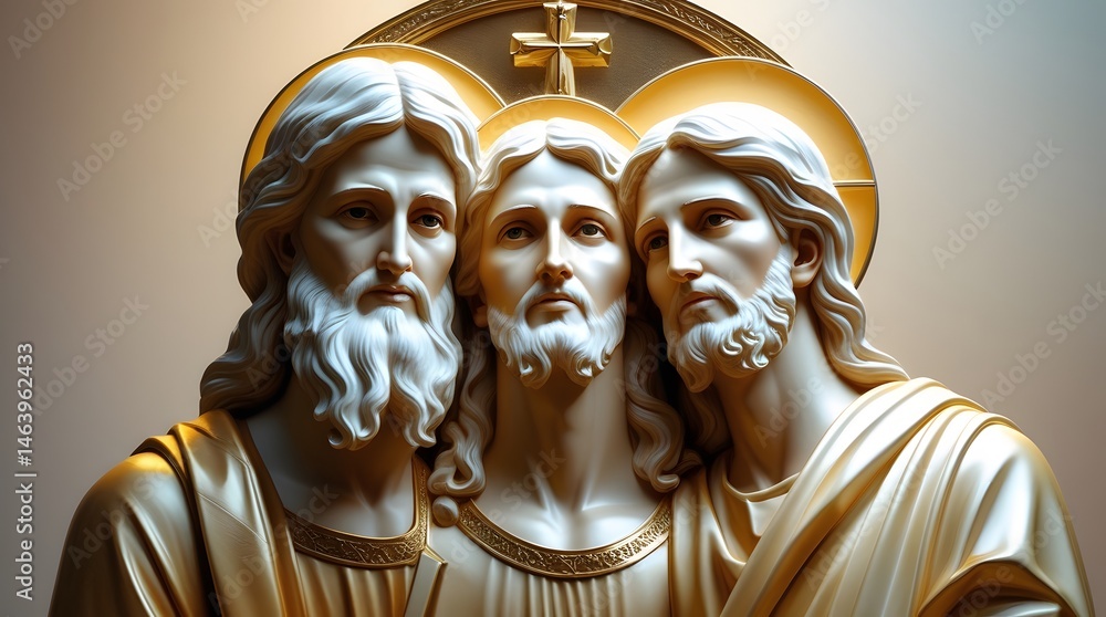 Ilustração traditional icon of the trinity, with depictions of the ...