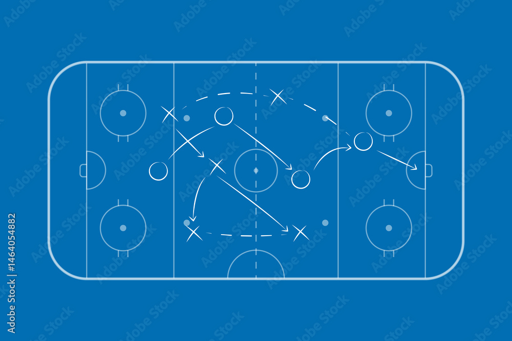Hockey rink. Hockey field. International Ice Hockey Rinks standard ...
