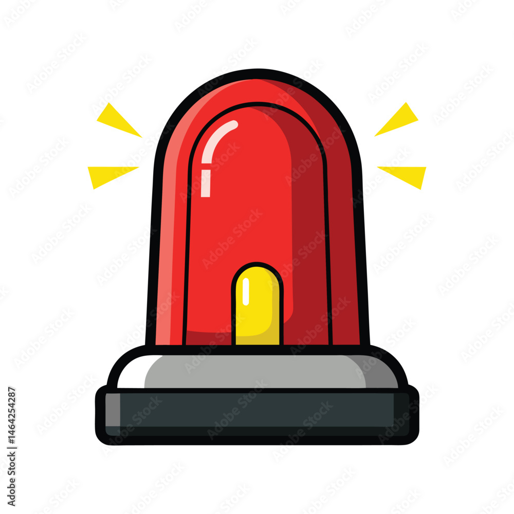 Red emergency light vector illustration. warning, alert, safety ...