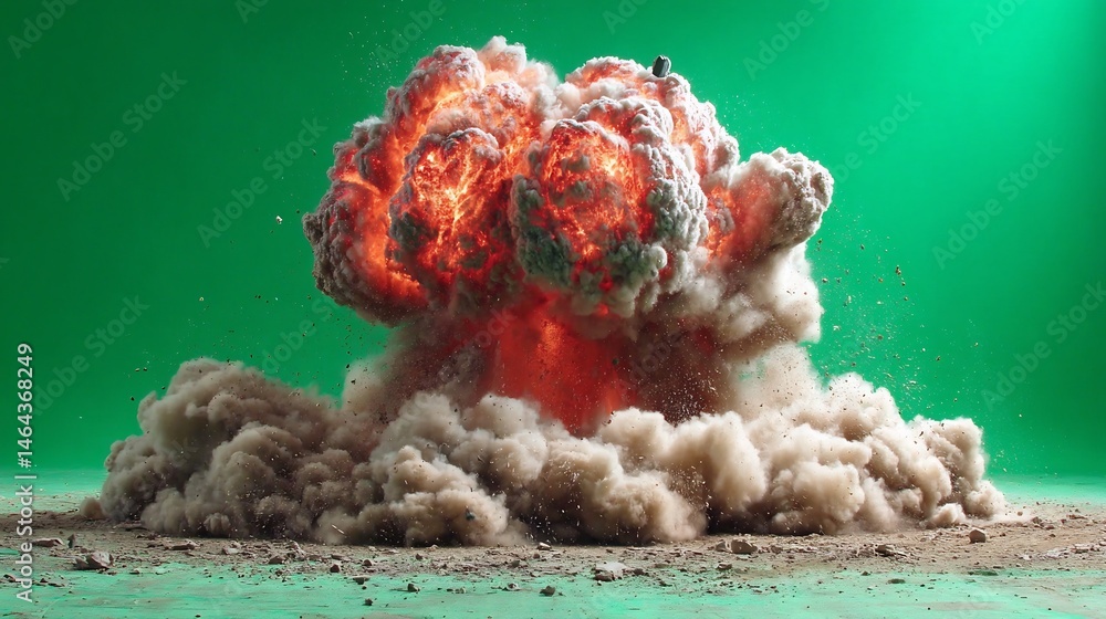 Fiery Nuclear Explosion with Green Screen VFX. Stock Photo | Adobe Stock