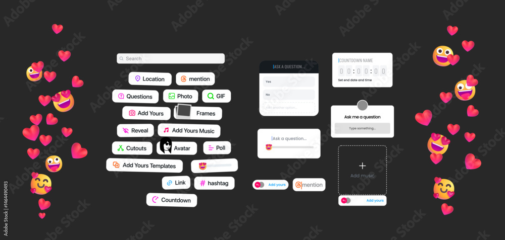 Instagram Live and Story interactive tools including Mention, Location ...