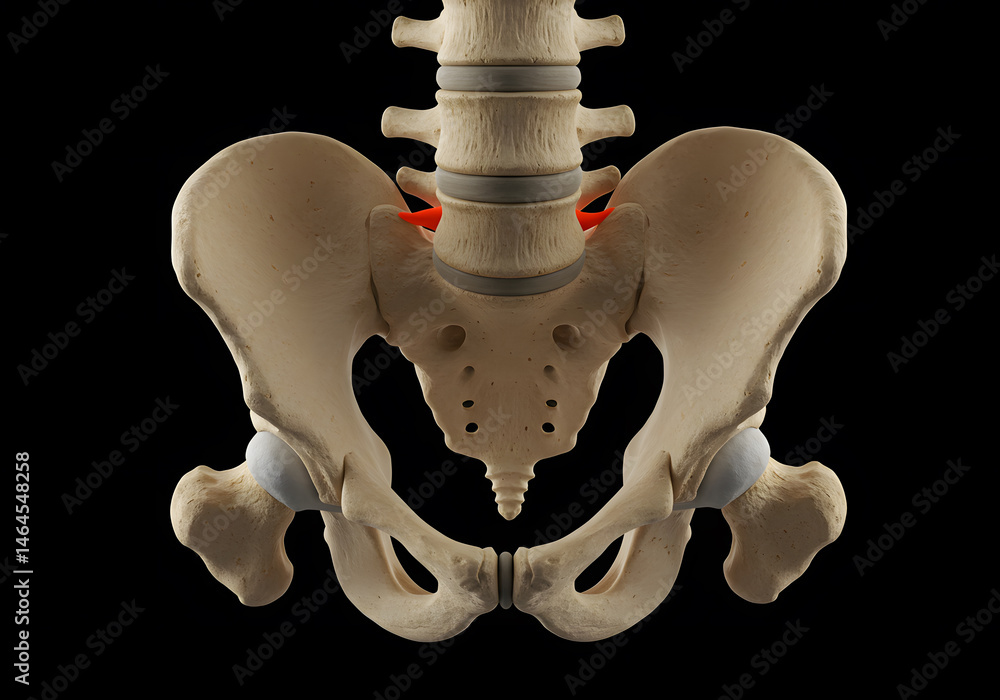 Human Sacroiliac Joint Anatomy: 3D Model of Pelvis and Lower Spine ...