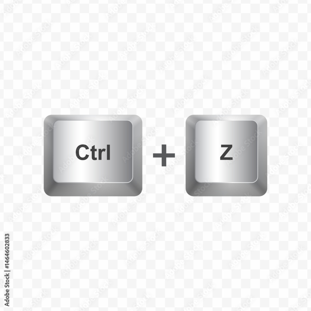 Keyboard Button, Vector illustration of shortcut Ctrl Z on white color ...