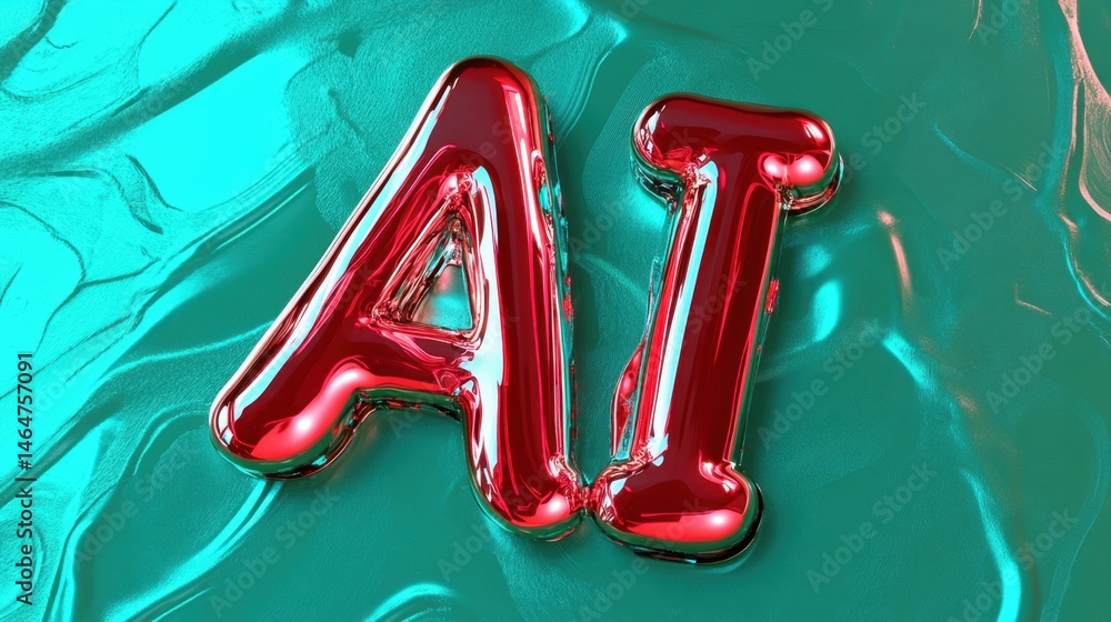 create a sheet of cool gen z modern text that says "AI" make it liquid ...