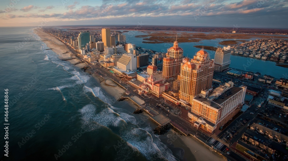 Bird's Eye View of Atlantic City, NJ: Vibrant Aerial Capture Showcasing ...