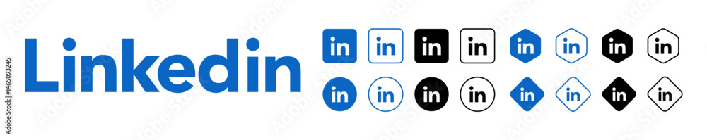 Image vectorielle Stock Linkedin logo icon set with PNG and vector ...