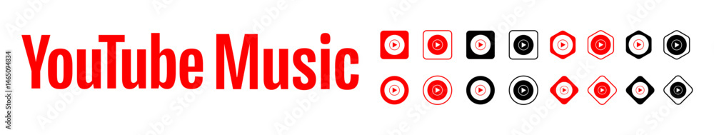 Image vectorielle Stock Youtube Music logo icon set with PNG and vector ...