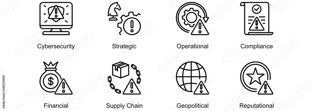 Organizational Risk banner web icon vector illustration of ...