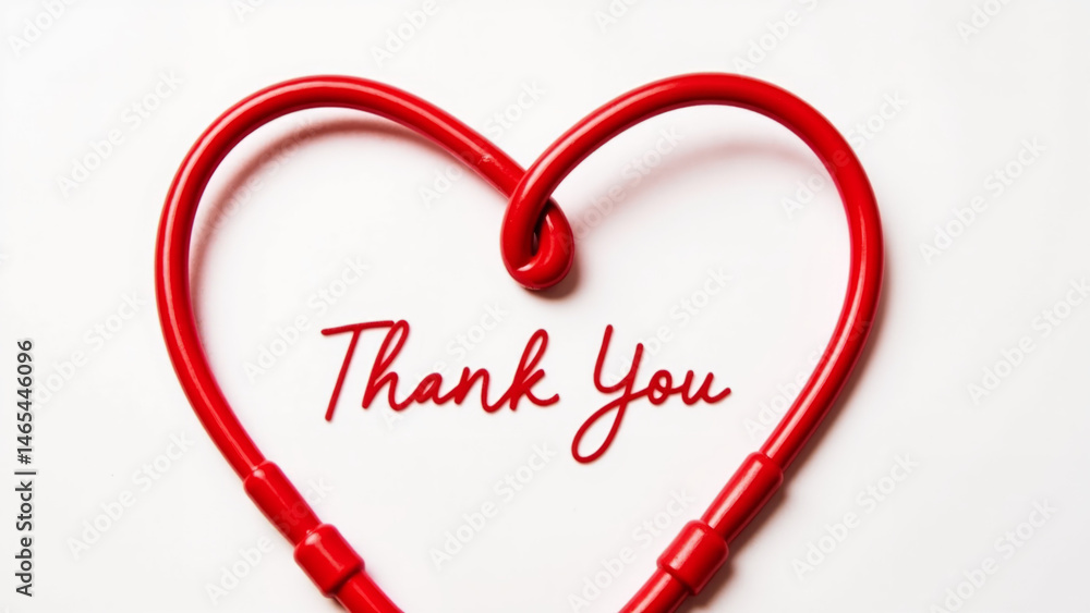 Fotografie Medical Stethoscope Heart with Thank You Message ...