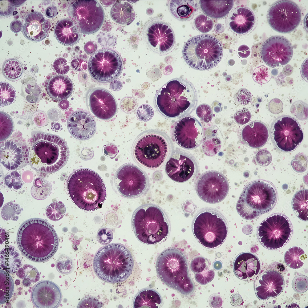 Photomicrograph of hematological slide showing severe anemia. Hemolytic ...