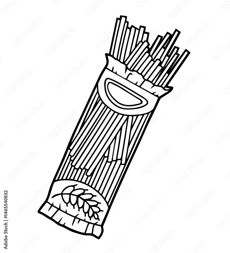 Spaghetti Package with Transparent Window Showing Long Pasta Strands ...