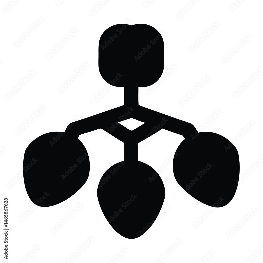 Hierarchical Network Structure Diagram Showing a Top Node Connecting to ...