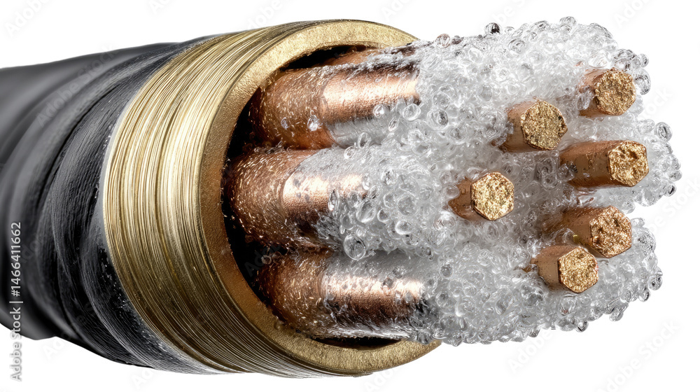 Foto de Stock Cross-section of Industrial Cable: A detailed close-up of ...
