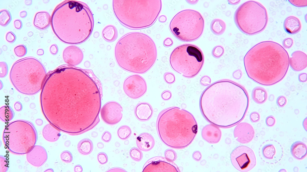 Hematological slide of Microscopic image showing severe microcytic ...