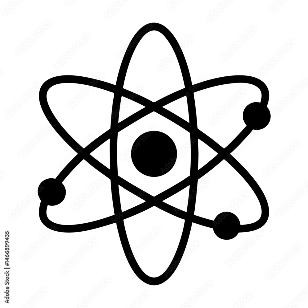 Stylized atom model illustrating scientific concept of atomic structure ...