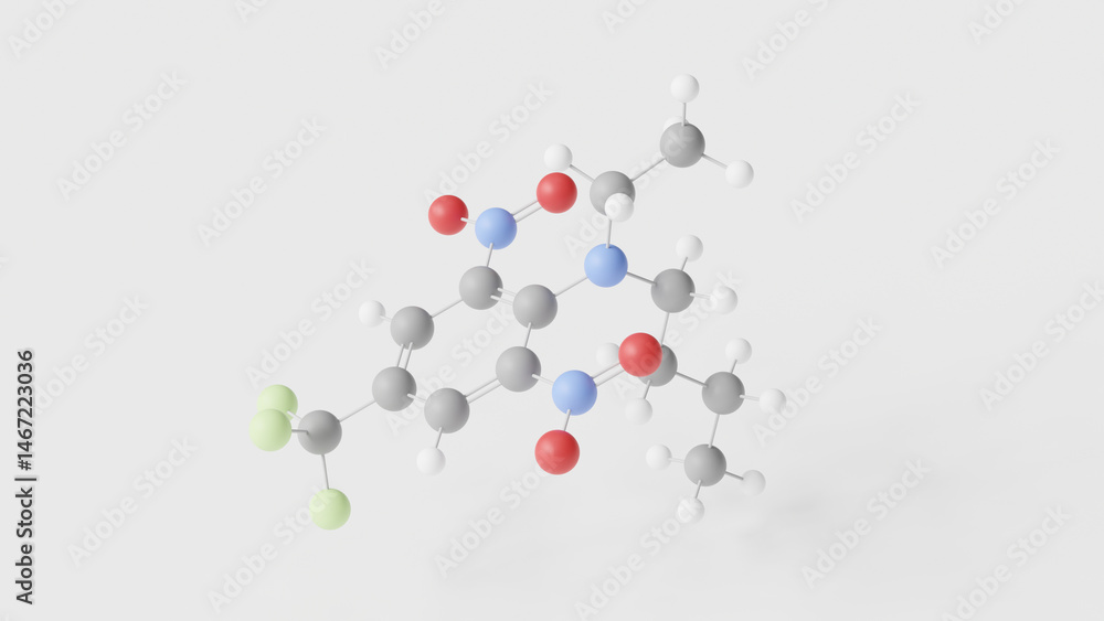 Stock-Illustration „benfluralin molecule 3d, molecular structure, ball ...