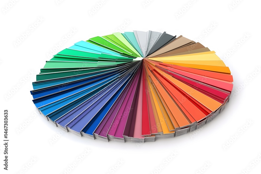 Colorful color swatch fan deck displaying wide range of paint colors ...