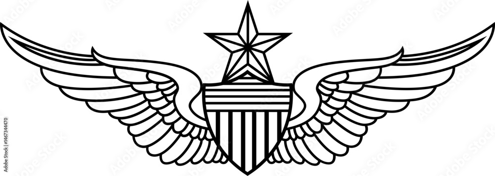 US ARMY SENIOR AVIATOR BADGE SVG FILE Stock Vector | Adobe Stock
