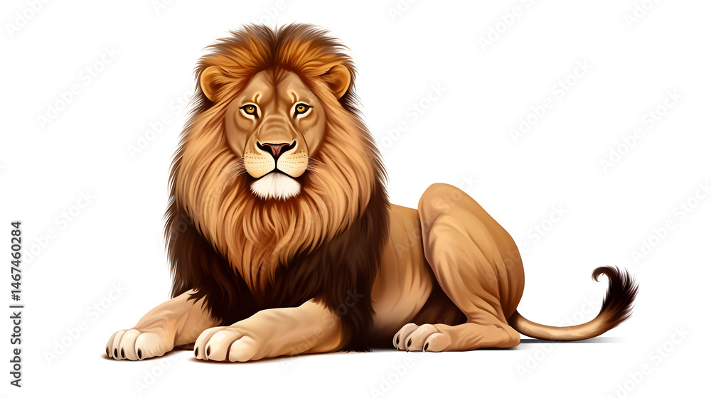 Stunning and Detailed Realistic African Lion Cartoon Illustration for ...