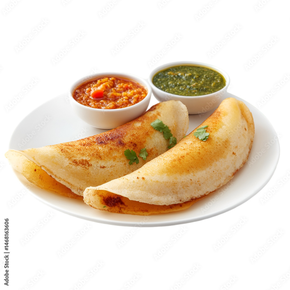 Delicious Dosa with Sambar and Chutney South Indian breakfast Stock ...