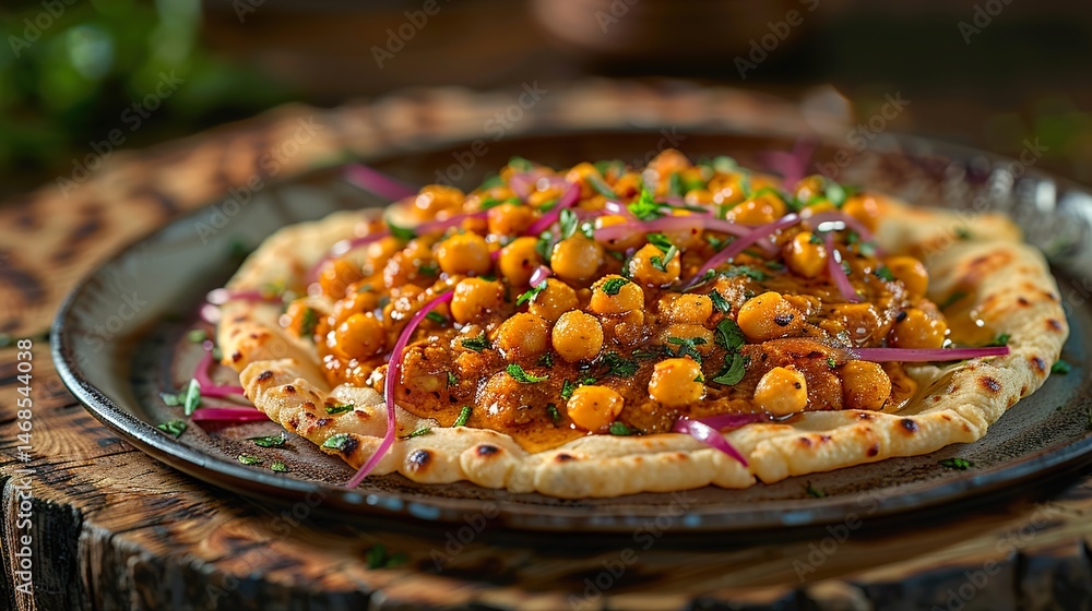 Amritsari Kulcha and Chole, a famous Punjabi street food, featuring ...