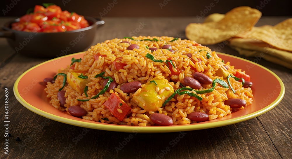 Delicious Spicy Red Rice with Kidney Beans and Vegetables A Flavorful ...