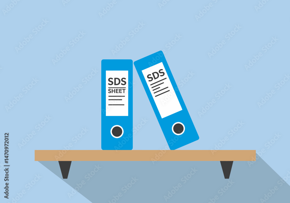 SDS Safety Data Sheets Files on a Shelf Illustration Stock Vector ...
