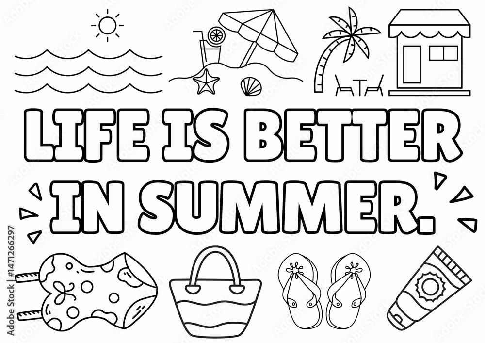 Summer Coloring Pages for Kindergarten | Fun Printable Activities for ...