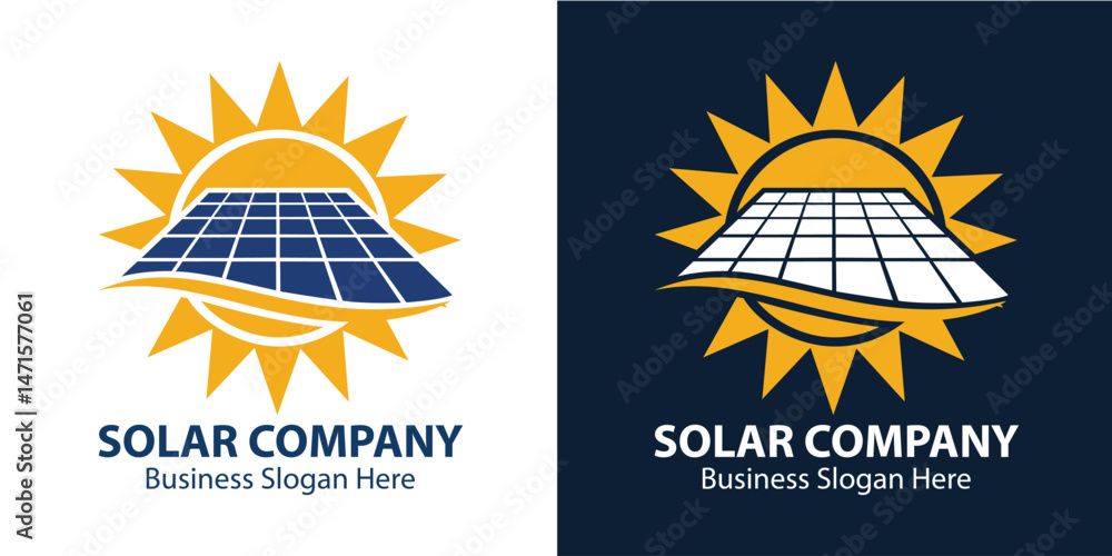 Solar power home logo icon template, Solar panel energy electric ...