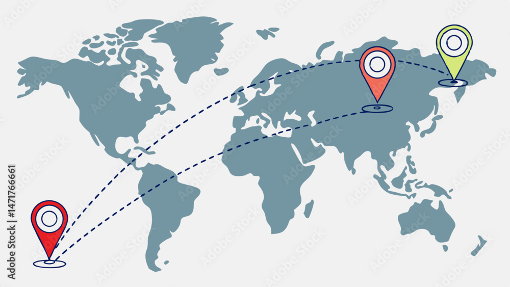 map of the world with markersVector World Map with Location Markers ...