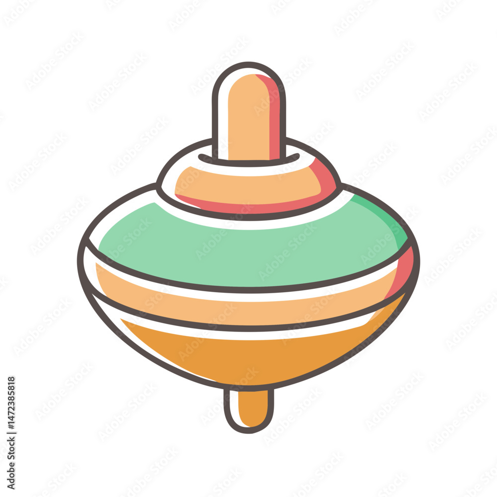 Spinning Top Icon Toy Classic Game Fun Transparent Background Vector ...