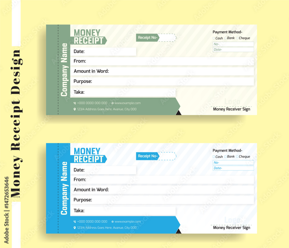 Стоковое векторное изображение «Corporate Money Receipt Design, Cash ...