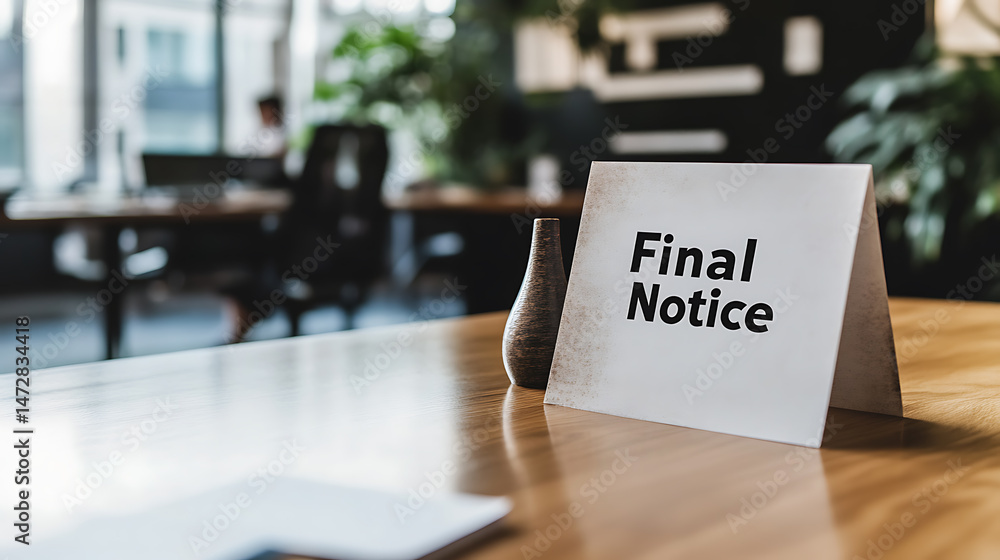 Formal reminder on polished wood office table. Notice for upcoming ...