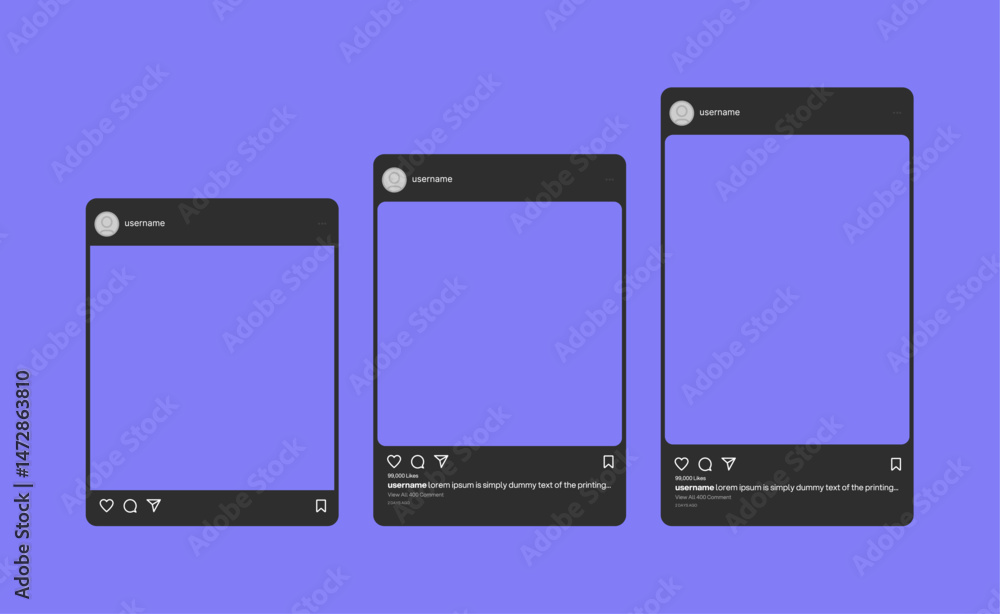 Vector de Stock instagram post mockup vector. social media instagram carousel post template ...