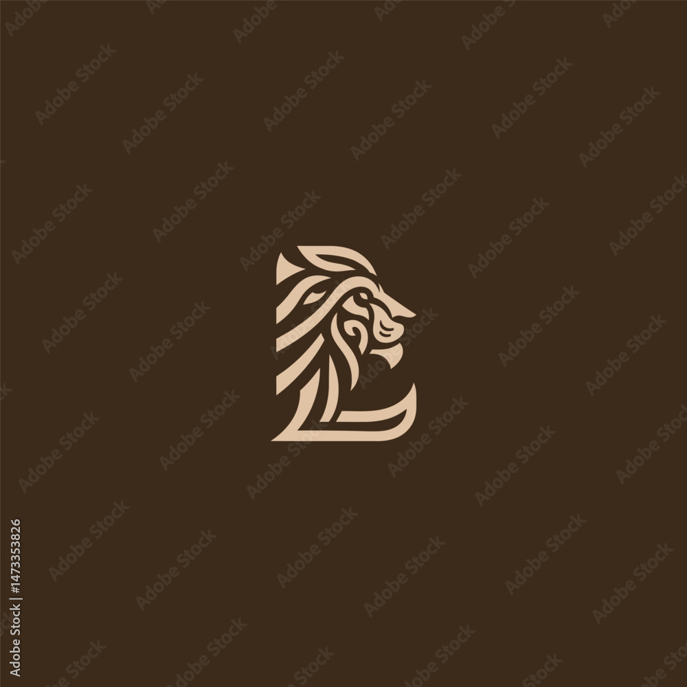 Letter L and lion logo in bold and creative composition. Stock Vector ...