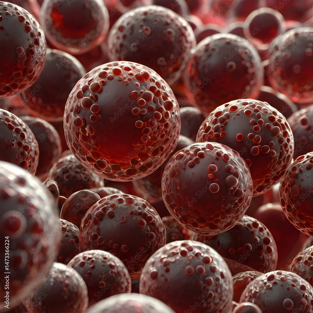 microscopic cancer cells, virus structure closeup, red blood cell art ...