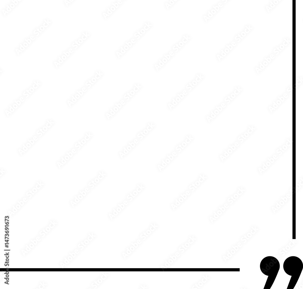 Quote box frame icon set. Monochrome simple horizontal frame. Quotes ...