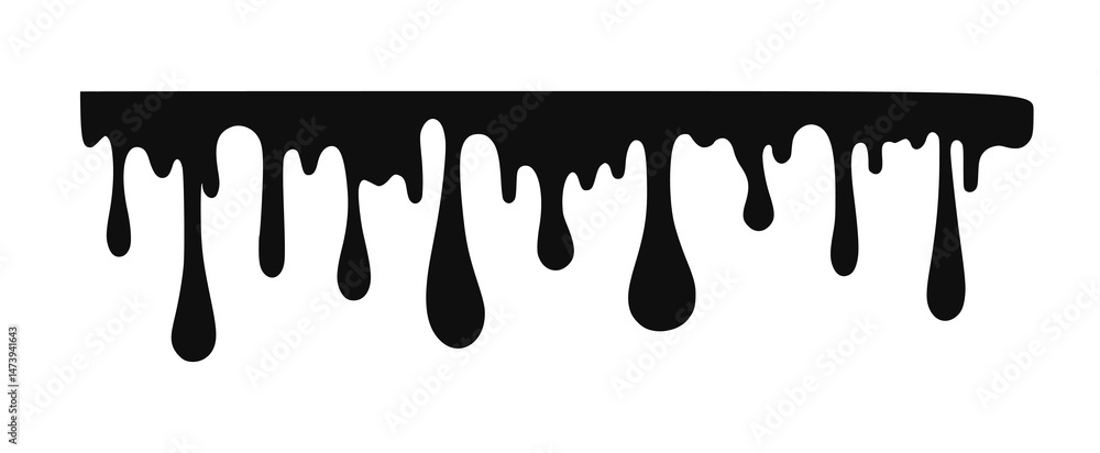 Liquid Drip and Splash Elements — Black Fluid Shapes, Grunge Splatter ...