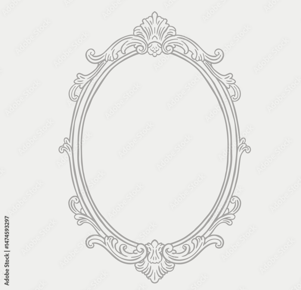 Vintage wedding crest frame. Monogram frame. Stock Vector | Adobe Stock