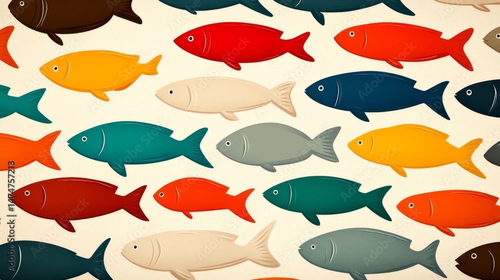 Colorful fish swimming together in vibrant patterns underwater scene ...