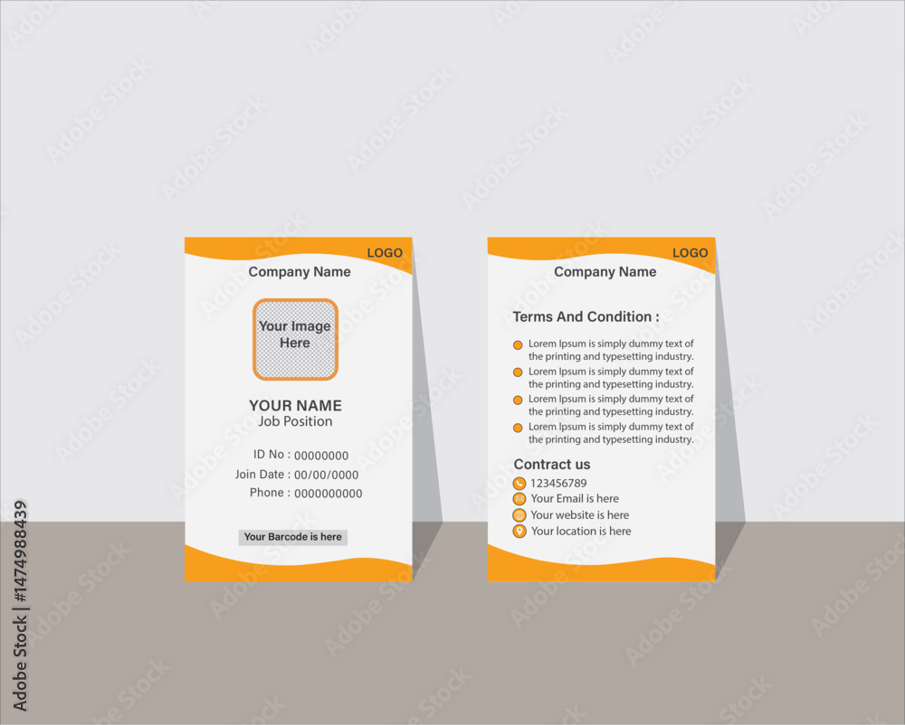 Print, ID card, Vector template for Print, Professional ID card ...