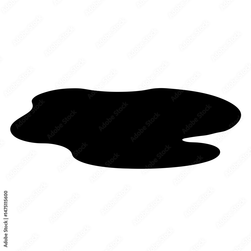 Abstract black ink stain, a blot or puddle on a white background Stock ...