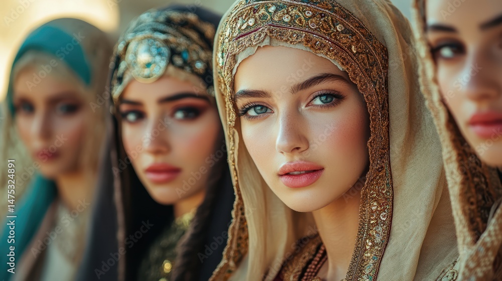 Elegant women in biblical attire radiate grace and strength ...