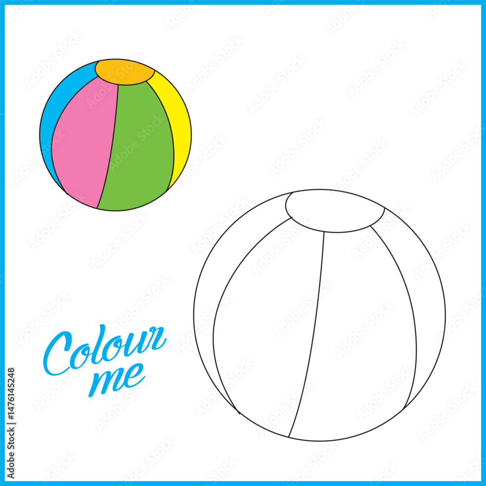 Vector de Stock Ball Coloring page , Coloring page for kids, Ball ...