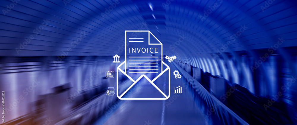 Invoice and online digital statements concept, Financial report and ...