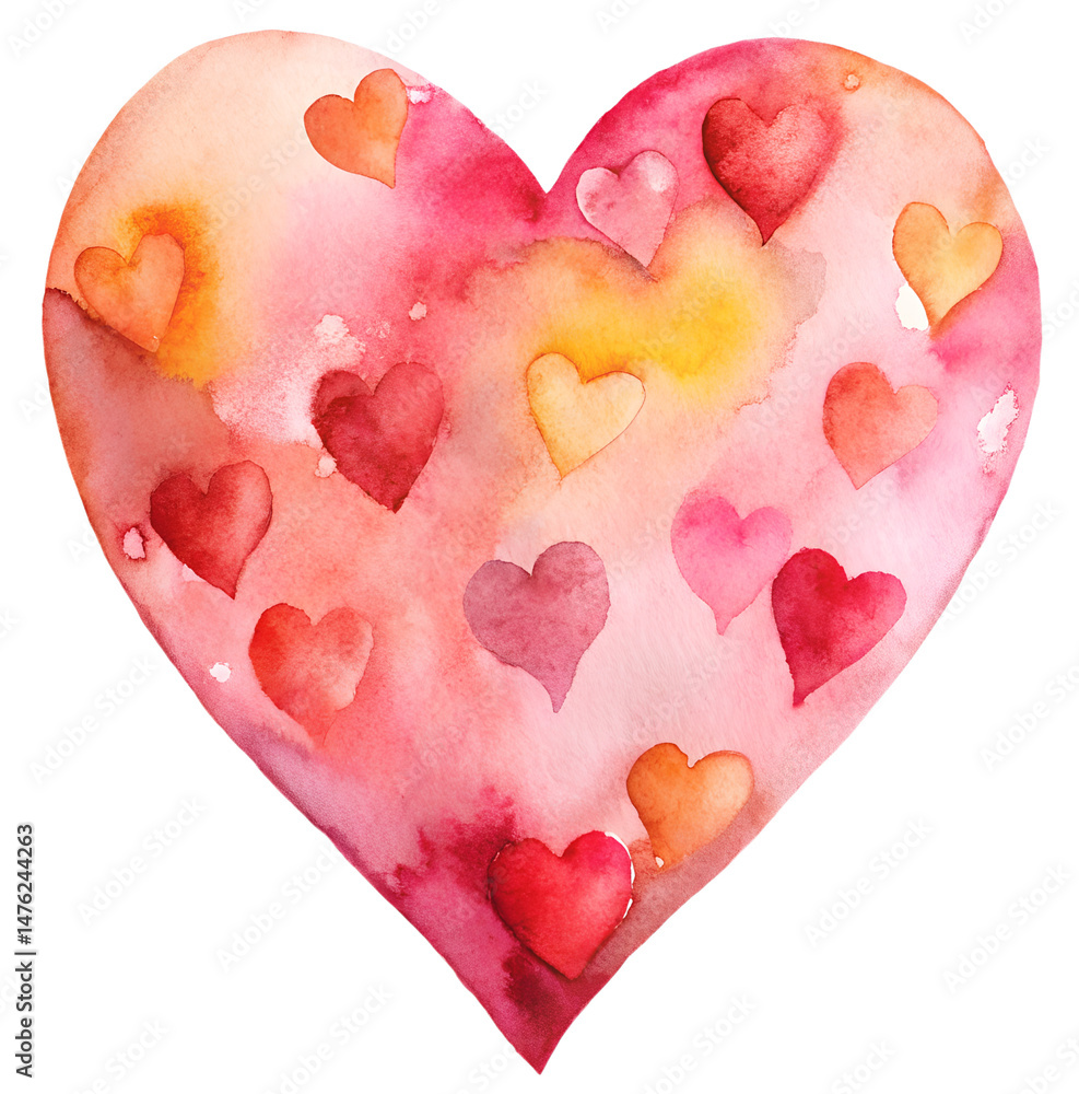 Heart watercolor clipart illustration generative ai Stock Illustration ...