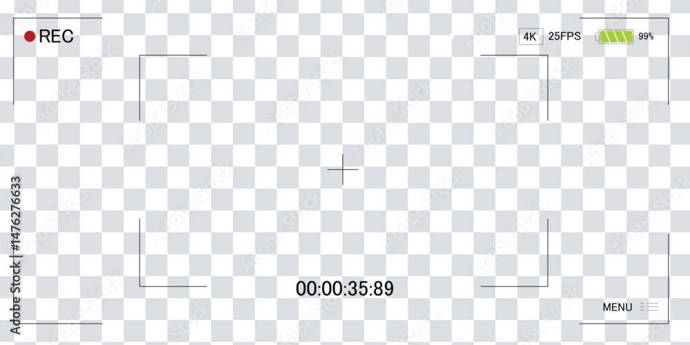 Camera recording interface overlay with transparent background showing ...