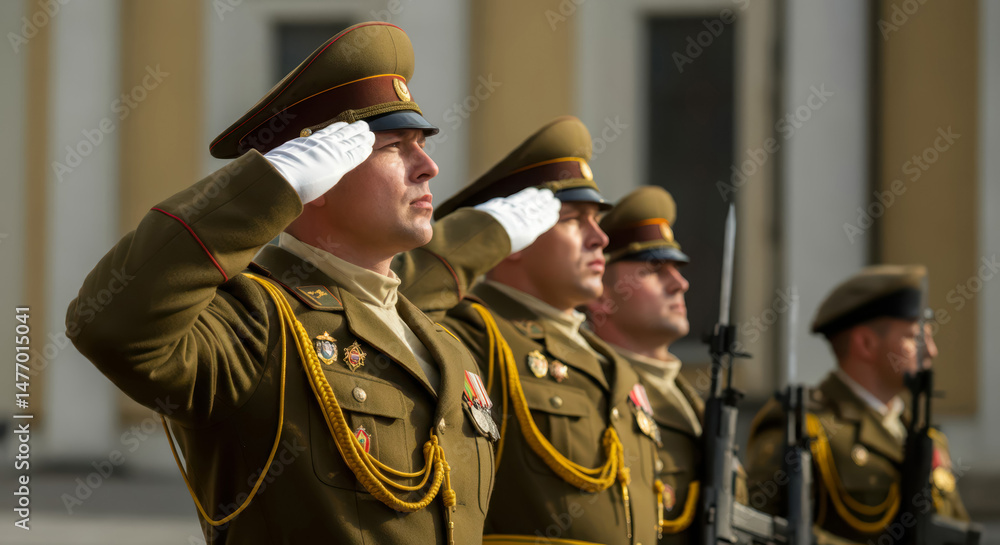 Lithuanian soldiers giving salute during ceremony military, glory and ...