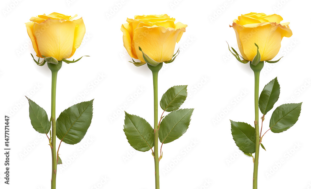 Set of yellow roses isolated on a transparent background, PNG Stock ...