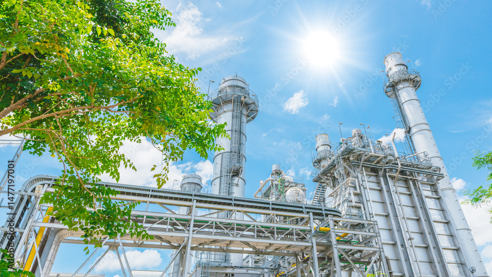 Eco Power Plant green park. Green industry eco power, Modern ...